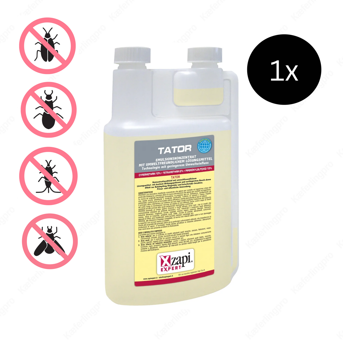 Tator – Concentrado contra insectos rastreros y voladores, 500 ml – Kaeferling Pro